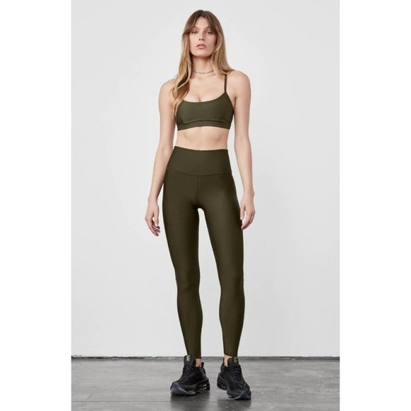 Pants & Jumpsuits | Alo Yoga Airlift Intrigue Bra And Leggings Set In Dark Olive Green Size L ...